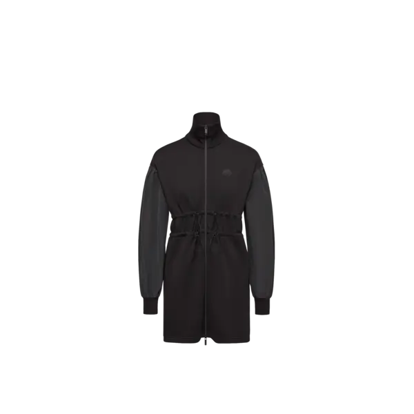 Moncler Cotton Fleece Sweatshirt Zip-up Dress - Black