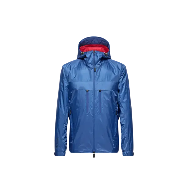 Moncler Thurn Windstopper Hooded Short Down Jacket - Blue