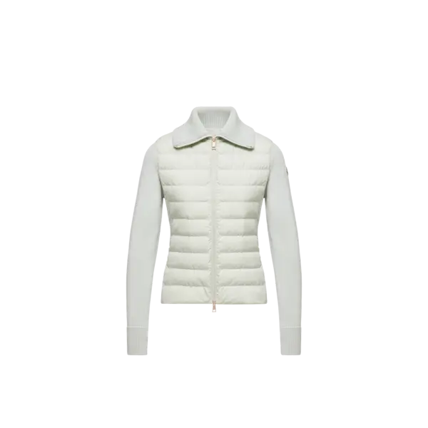 Moncler Padded Wool Zip-up Cardigan - Green