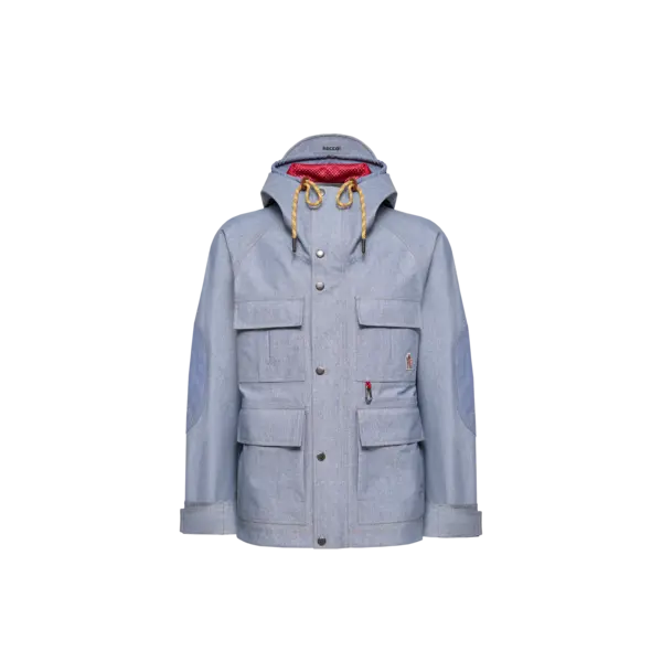 Moncler Ajaccio Chambray Hooded Field Jacket - Blue