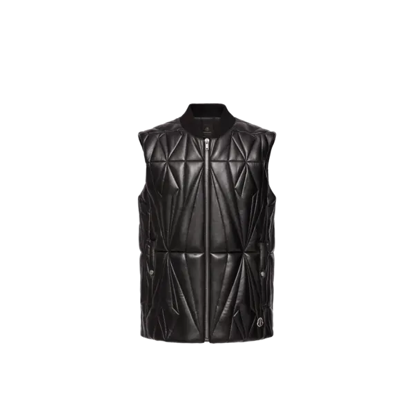 MONCLER + RICK OWENS Geocamo Flight Nappa Leather Vest - Black