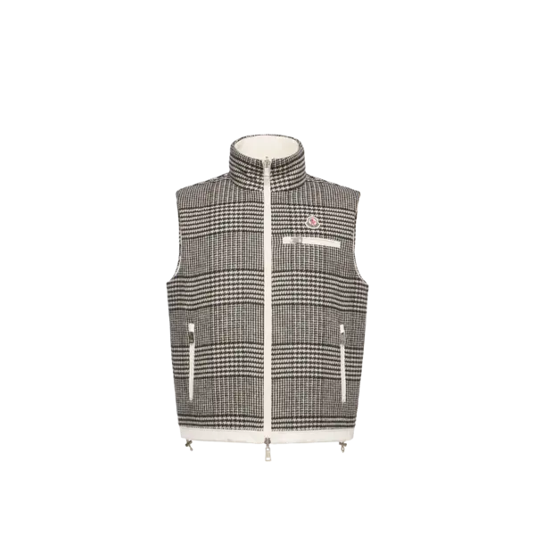 Moncler Reversible Wool Blend Down Vest - Grey