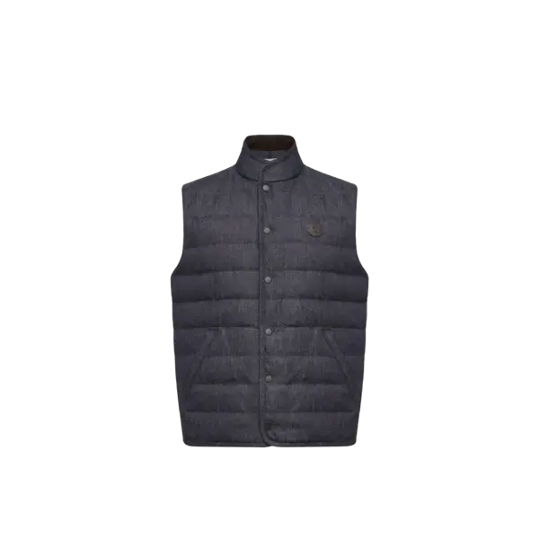 Moncler Liorane Denim Down Vest - Blue