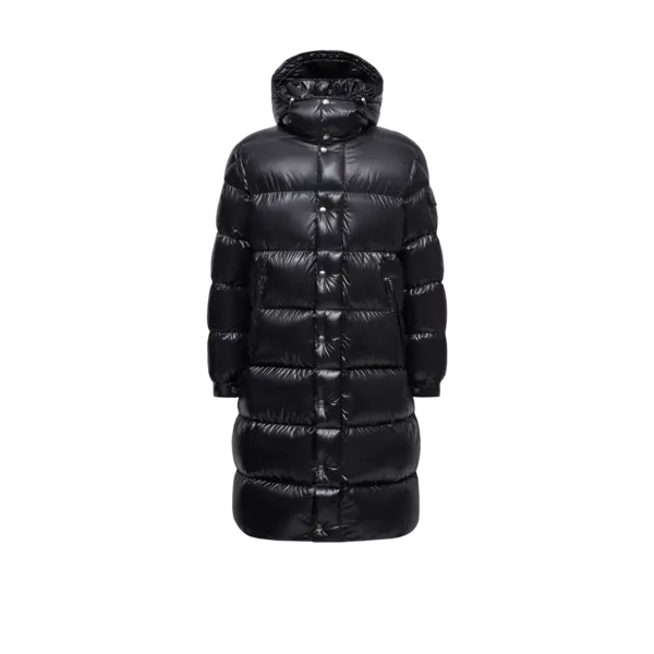 Moncler Hanoverian Hooded Square-quilted Long Down Jacket - Black