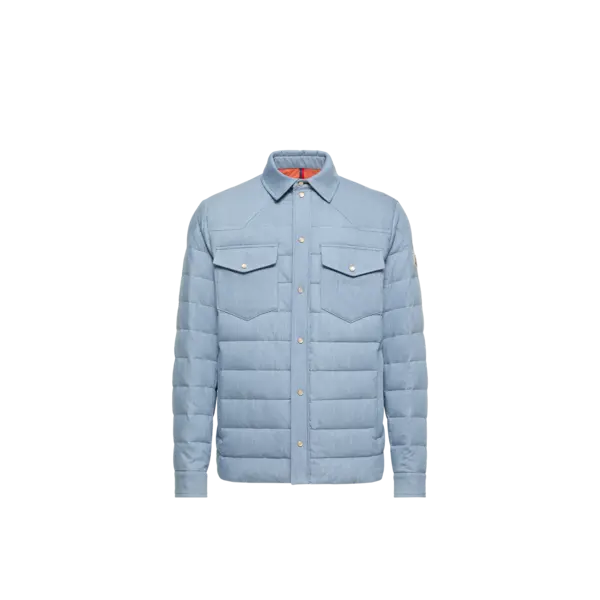 Moncler Tiriol Denim Down Shirt Jacket - Blue