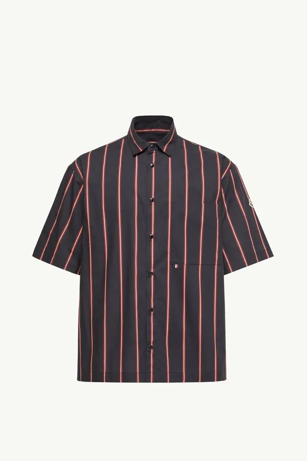 Moncler Striped Cotton Short Sleeve Shirt