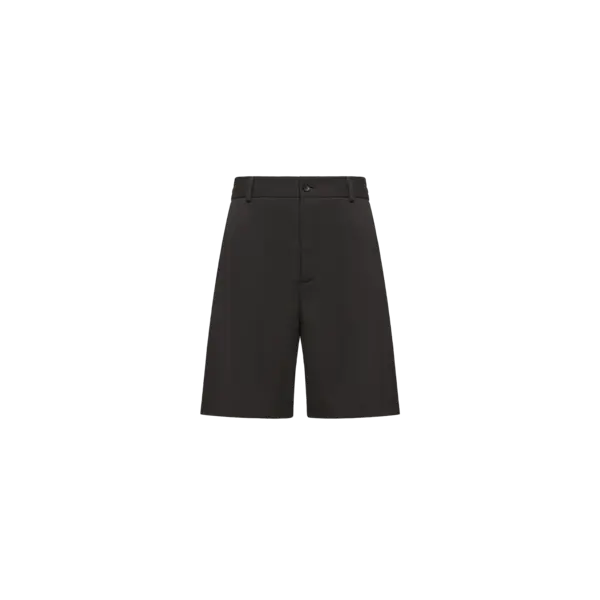 Moncler Wool Blend Gabardine Bermuda Shorts - Black