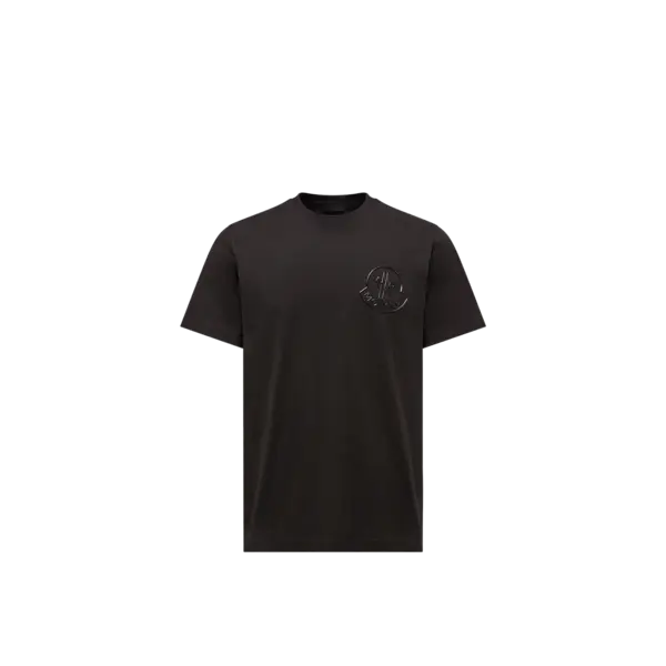 Moncler Three-dimensional Logo Cotton T-shirt - Black