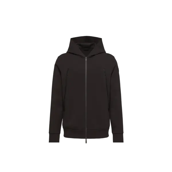 Moncler Cotton Blend Zip-up Hoodie - Black