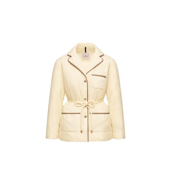 Moncler Tieche Belted Mid-length Down Jacket - Beige