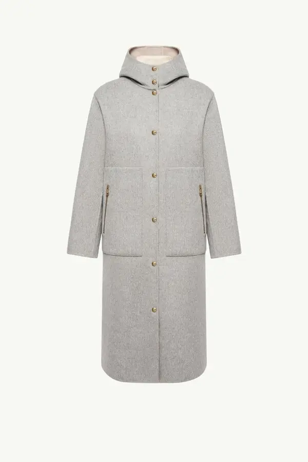 Moncler Anthrene 3-in-1 Wool & Cashmere Blend Hooded Down Jacket - Grey