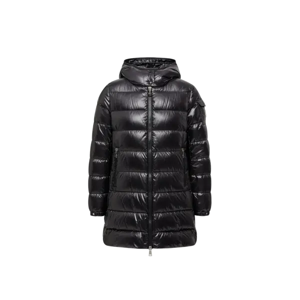 Moncler Courcelles Hooded Mid-length Down Jacket - Black