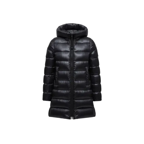 Moncler Suyenne Hooded Mid-length Down Jacket - Black