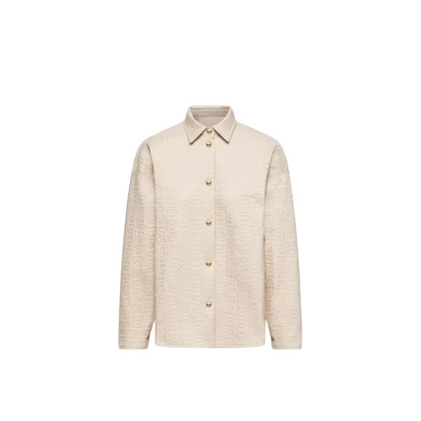 Moncler Chain Quilted Padded Shirt Jacket - Beige