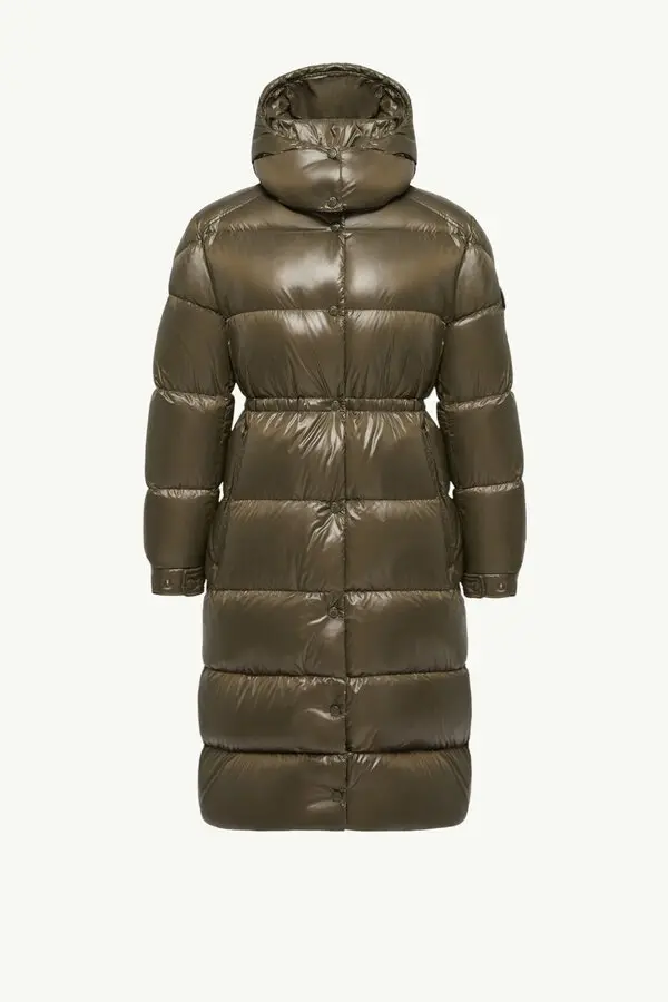 Moncler Cavettaz Hooded Long Down Jacket - Green