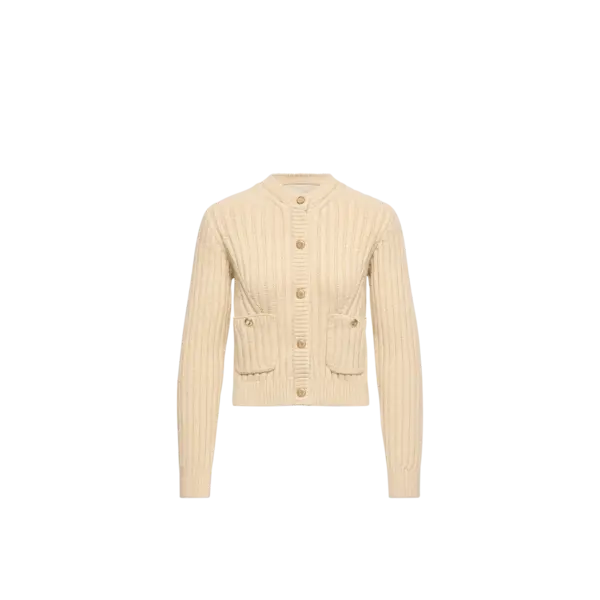 Moncler Cotton Padded Cardigan - Beige