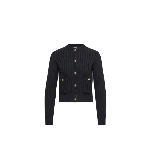 Moncler Cotton Padded Cardigan - Blue
