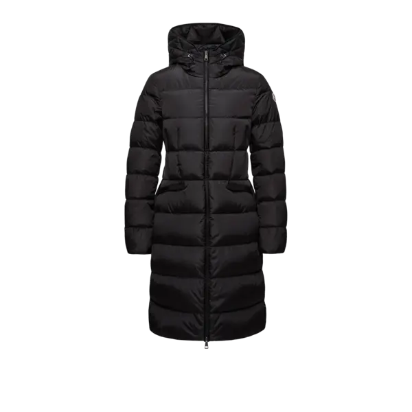 Moncler Avocette Hooded Long Down Jacket - Black