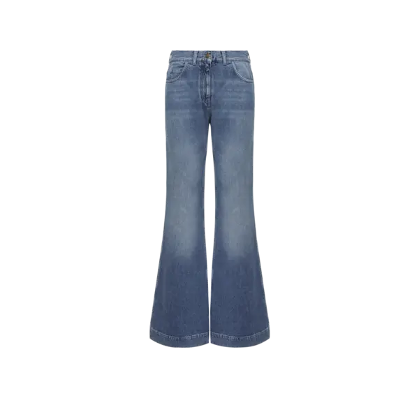 Moncler Wide Leg Denim Jeans - Blue