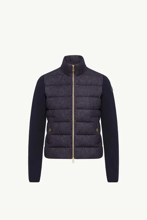 Moncler Wool & Cashmere Padded Zip-up Cardigan