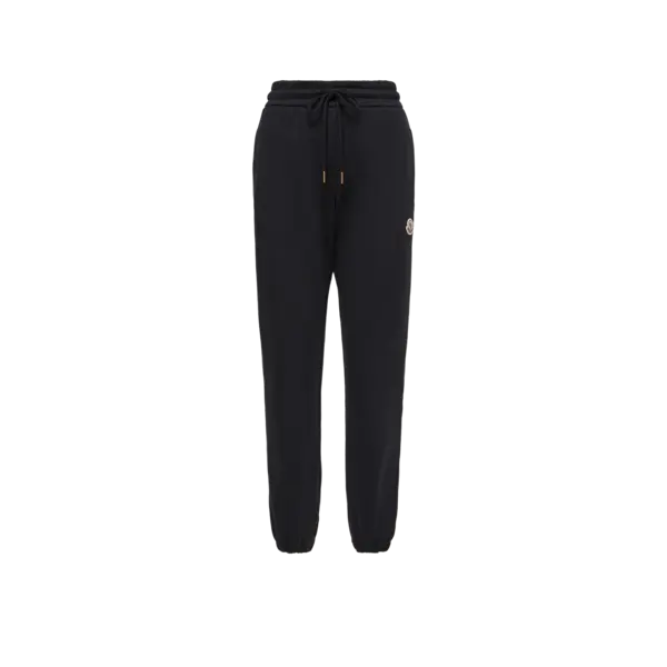 Moncler Logo Cotton Blend Fleece Sweatpants - Blue