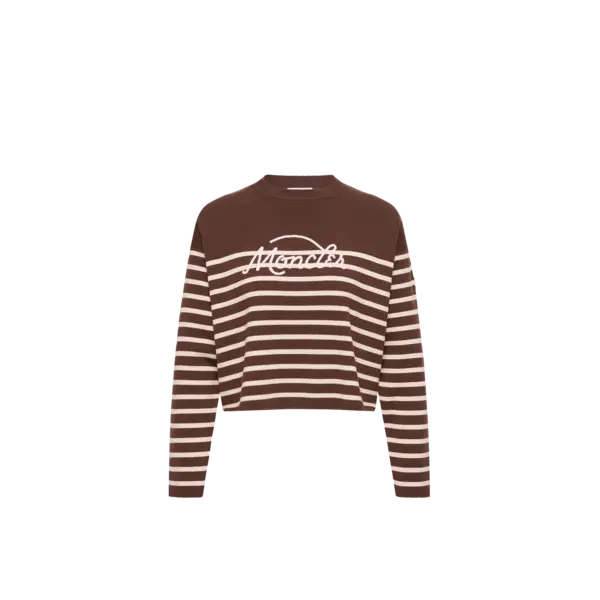 Moncler Striped Wool Sweater - Brown