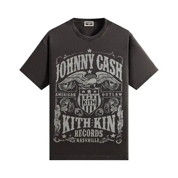 Kith Records For Johnny Cash Outlaw Records Vintage Tee - Black