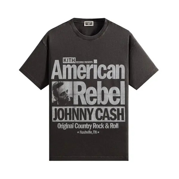 Kith Records For Johnny Cash American Rebel Vintage Tee - Black