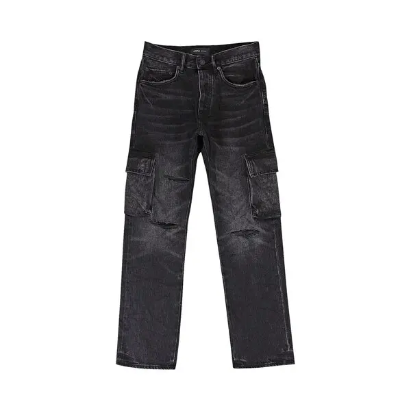PURPLE BRAND Relaxed Cargo Skinny Jeans - Black