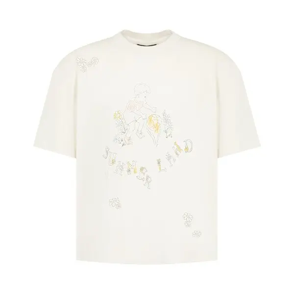NAHMIAS Scribble Boxy Tee 'egg White Jersey - Tan