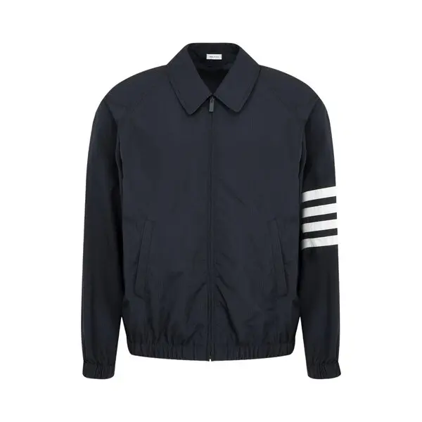 Thom Browne Zip Front Raglan Coach Jacket 'navy - Blue
