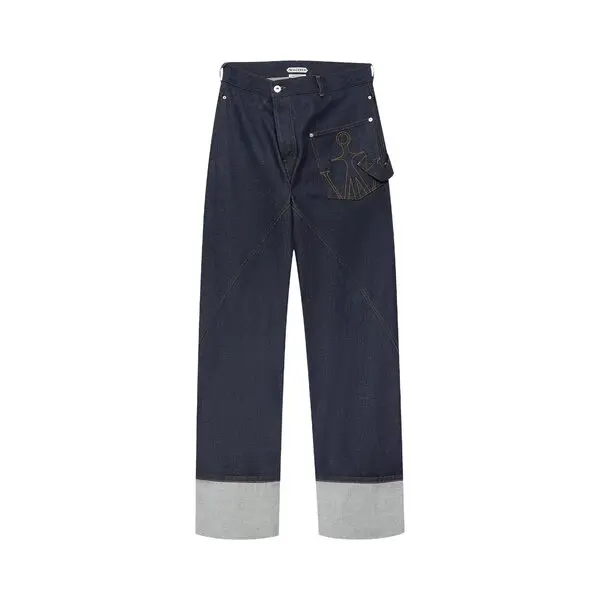 JW Anderson Twisted Workwear Jean With Turnup 'indigo - Blue