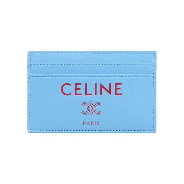 Celine Medium Card Holder 'sky /red - Blue