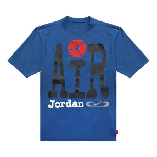 JORDAN Graphic T-shirt 'true /black/university Red - Blue