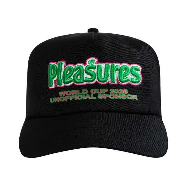 PLEASURES Sponsor 5 Panel Snapback - Black