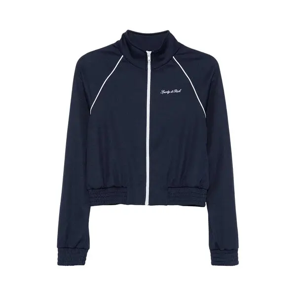 SPORTY & RICH Signature Logo Retro Track Jacket 'dark Navy - Blue