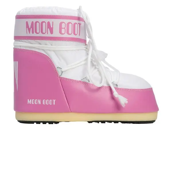 Moon Boot Icon Nylon Low Boot White - Pink