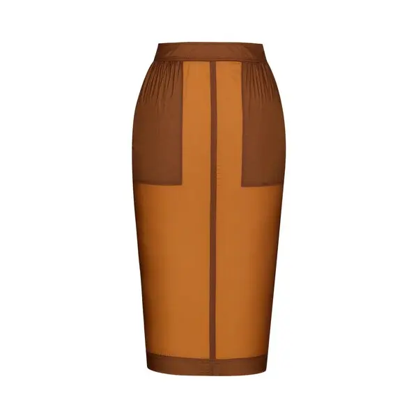 Saint Laurent Jupe Toile Parachute 'cognac - Brown