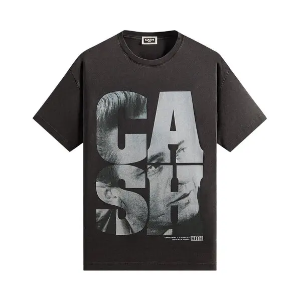 Kith Records For Johnny Cash Rock N Roll Vintage Tee - Black