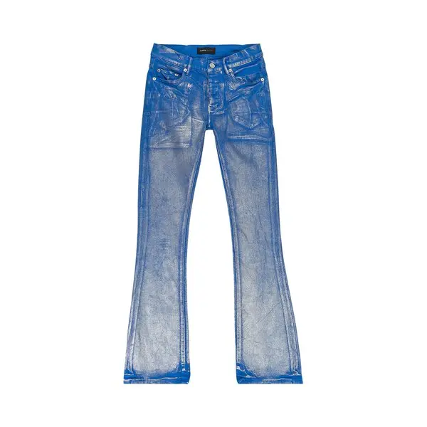 PURPLE BRAND Silver Foil Flare Skinny Jeans - Blue