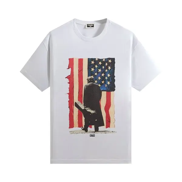 Kith Records For Johnny Cash American Flag Vintage Tee - White