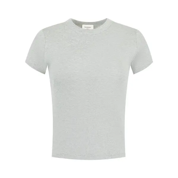 Saint Laurent T-shirt Manches Courtes Fitte 'gris Chine - Grey