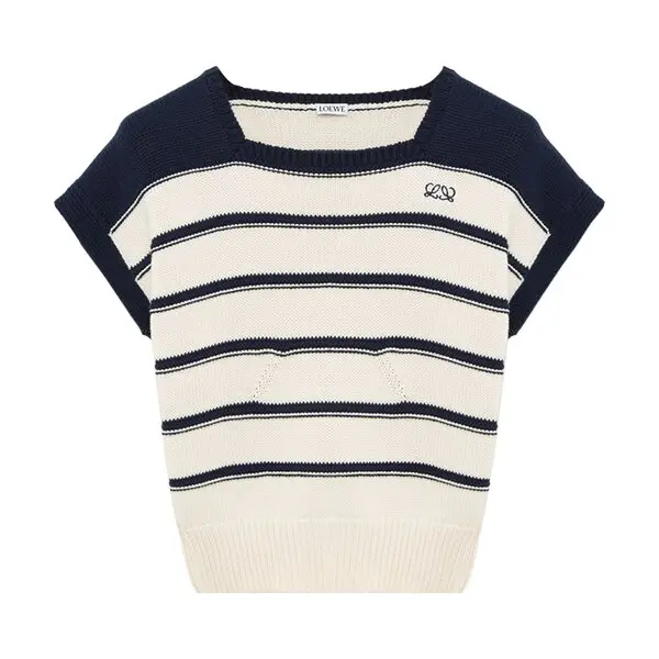 Loewe Sleeveless Sweater /navy Blue - White