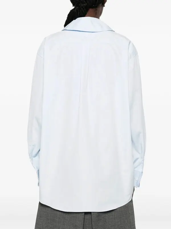 Prada Poplin Shirt With Knot Detail - Blue