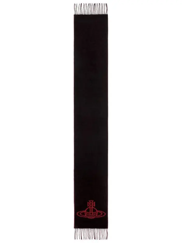 VIVIENNE WESTWOOD Double Face Wool Scarf - Black