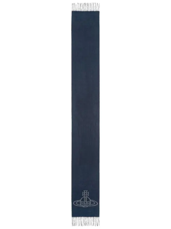 VIVIENNE WESTWOOD Double Face Wool Scarf - Grey