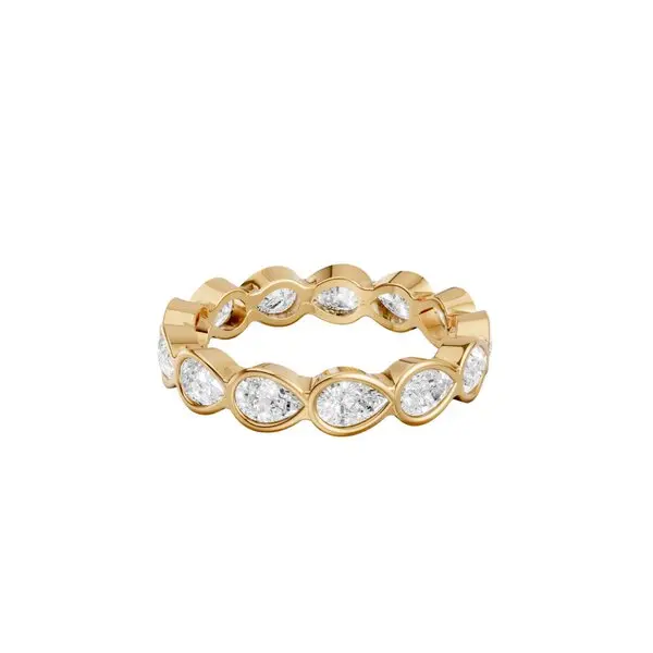AYA FINE JEWELRY 1.92 Ctw Pear Lab Diamond Full Eternity Wedding Band In 14k Gold - Yellow