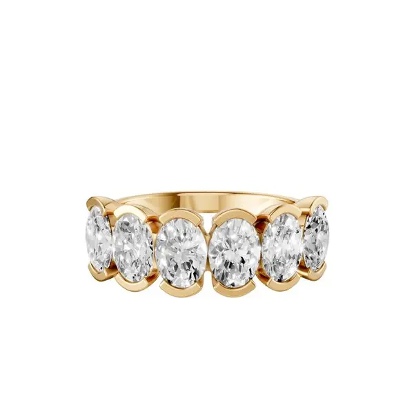 AYA FINE JEWELRY Oval Lab-grown Diamond Eternity Band In 14k Gold - Yellow