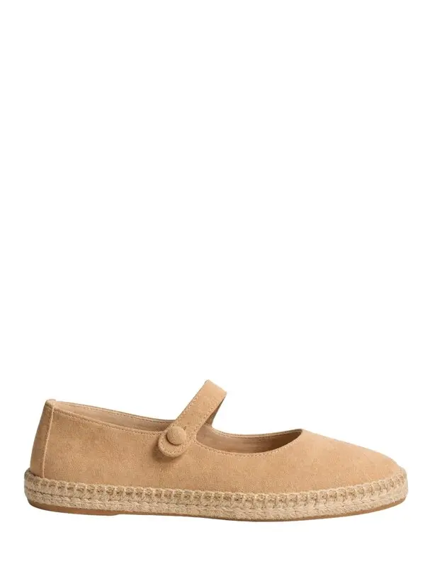 Manebí Vintage Taupe Flat Espadrille Mary Janes - Grey