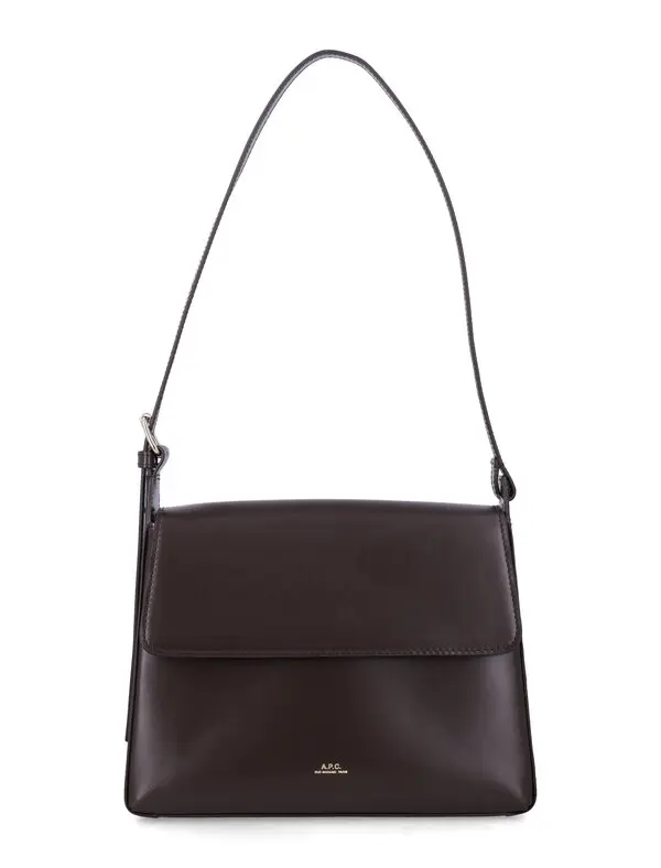 A.p.c. Virginie Mini Flap Handbag - Brownie